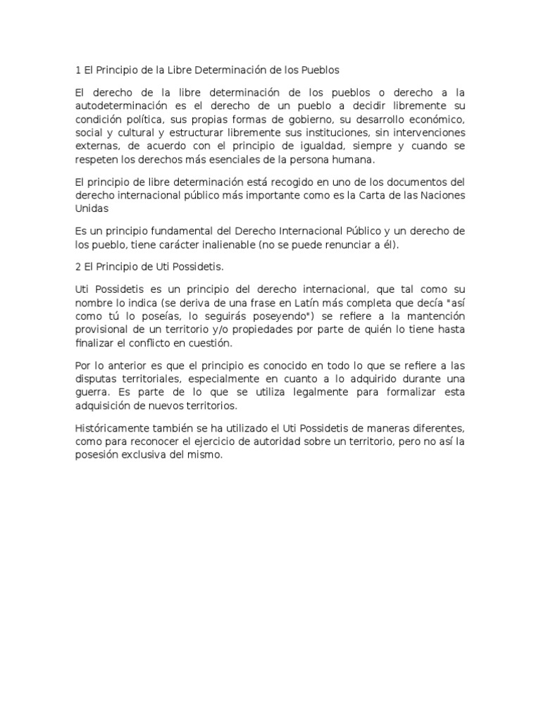 El Principio de Libre Determinación de Los Pueblos | PDF | Política