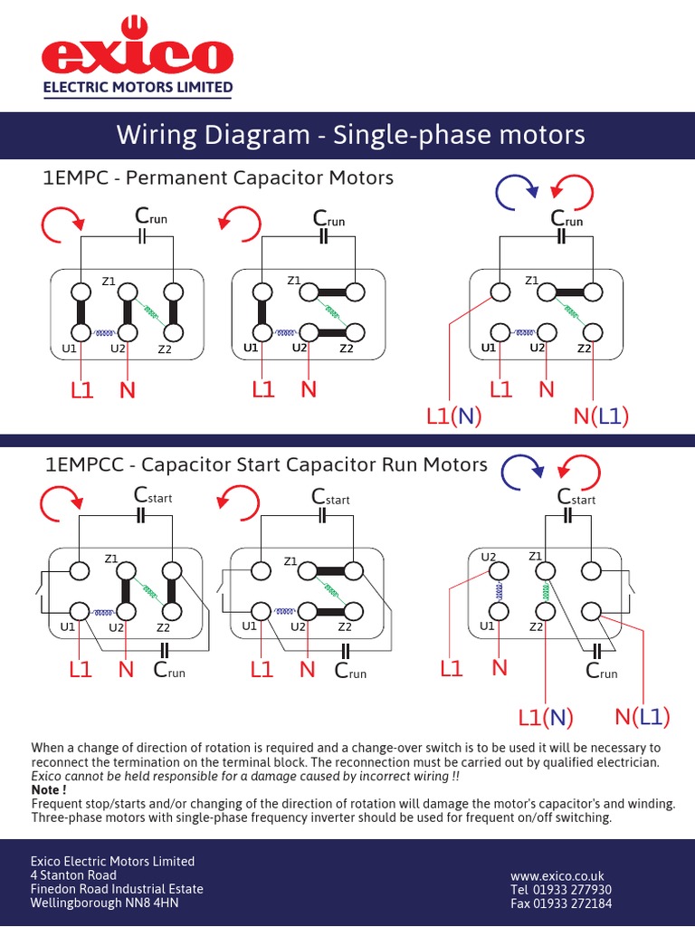 Wiring Diagram - Single-Phase Motors | PDF | Computers