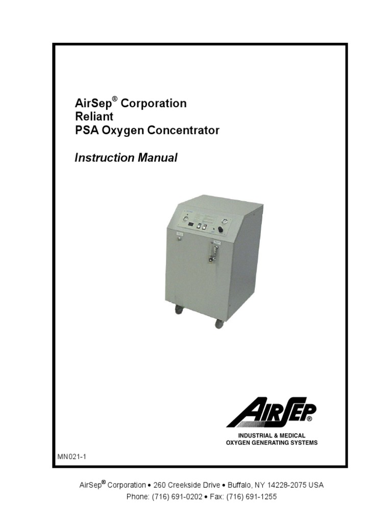 Air Sep Oxy Generator | PDF | Valve | Switch