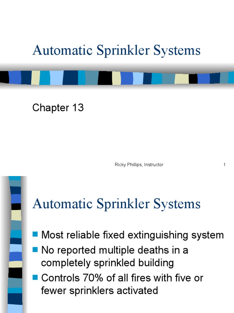 Automatic Sprinkler Systems Pdf Fire Sprinkler System Fire Protection