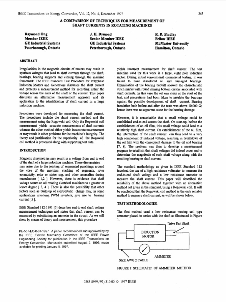 A Comparison of Techniques For Measurement of Shaft Currents in ...