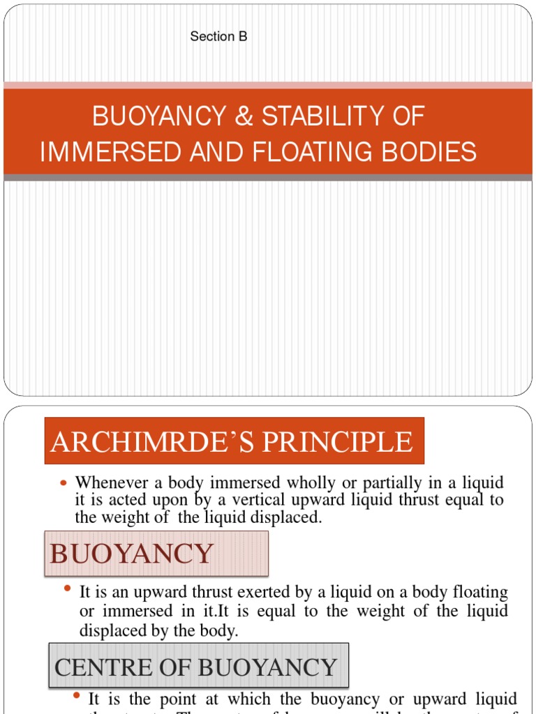 Stability of Floating Bodies | PDF | Buoyancy | Classical Mechanics