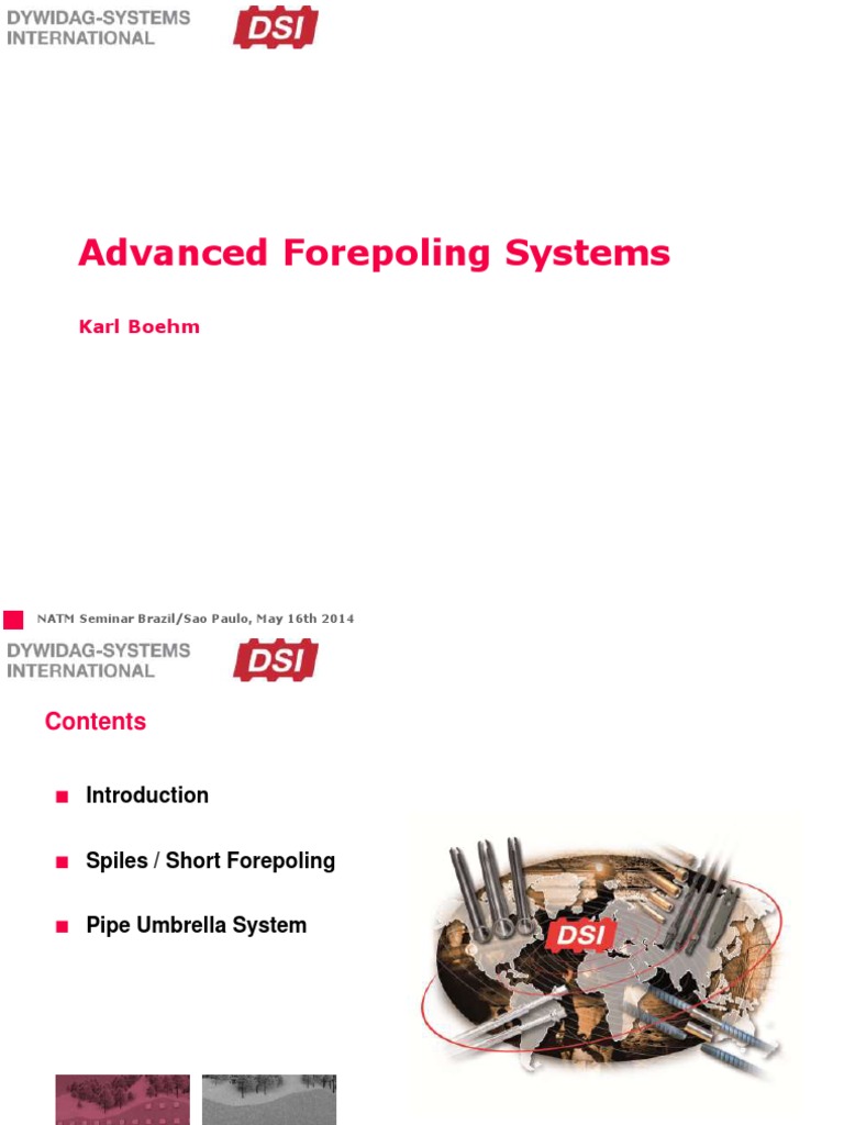 Advanced Forepoling Systems: Karl Boehm | PDF | Drill | Pipe (Fluid ...