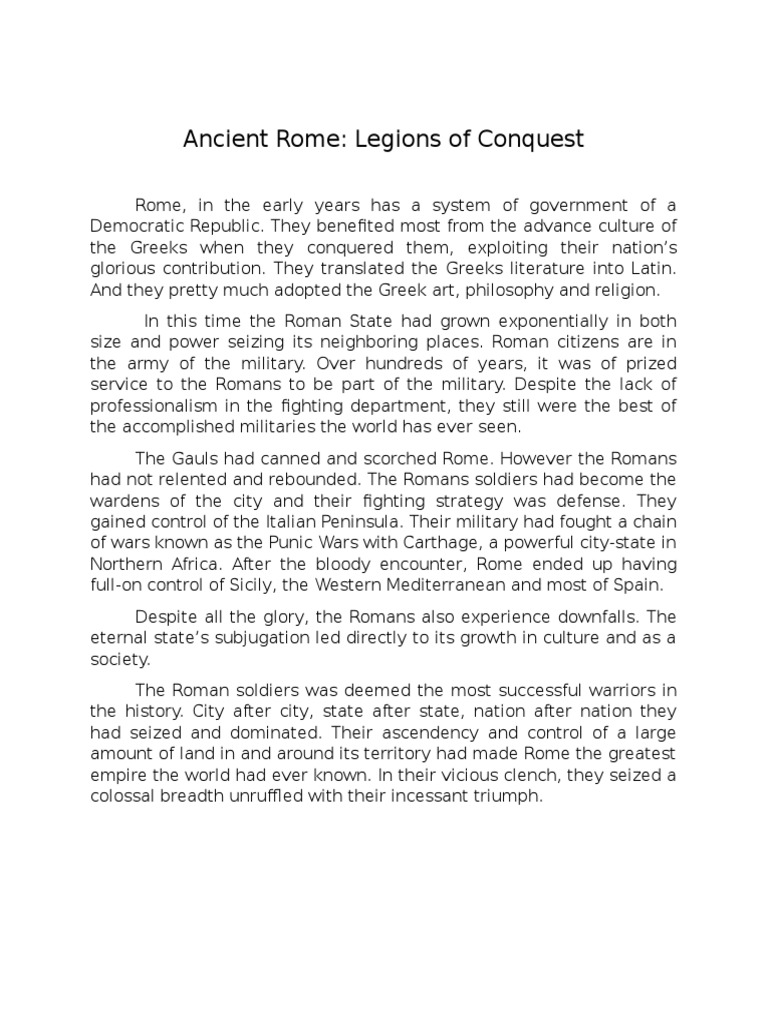 Ancient Rome Legions of Conquest | PDF
