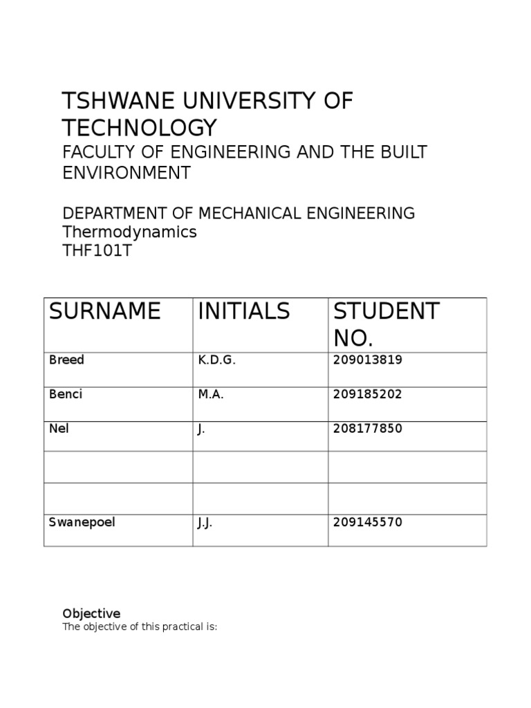 Tshwane University of Technology: Faculty of Engineering and The Built ...