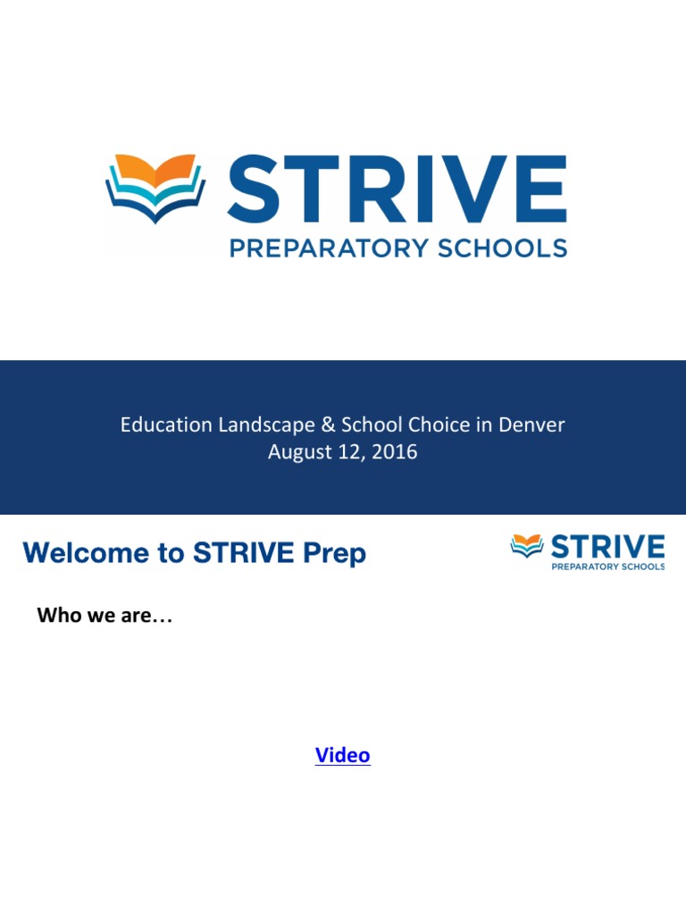 STRIVE Prep Presentation | PDF | School Choice | Schools