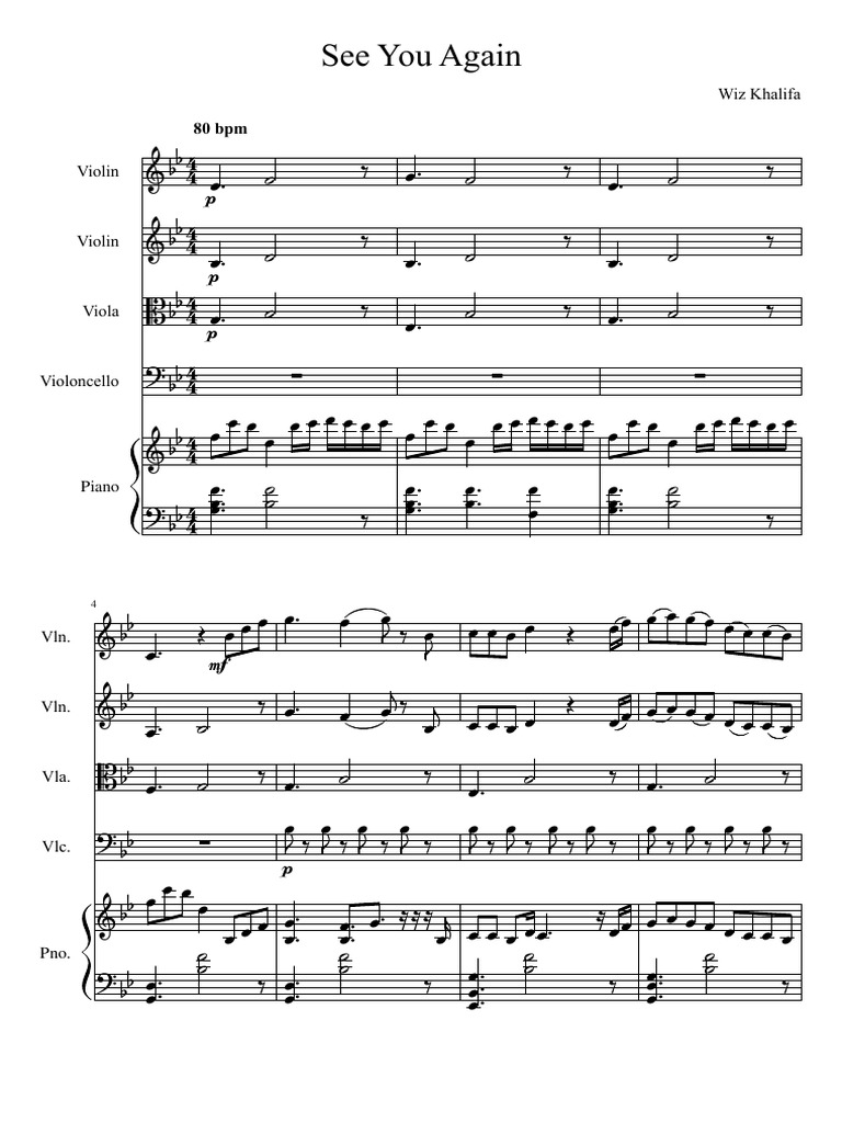 See You Again | PDF | Bowed Instruments | Keyboard Instruments