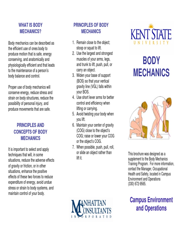 Body Mechanics Brochure PDF | PDF | Chair | Human Anatomy