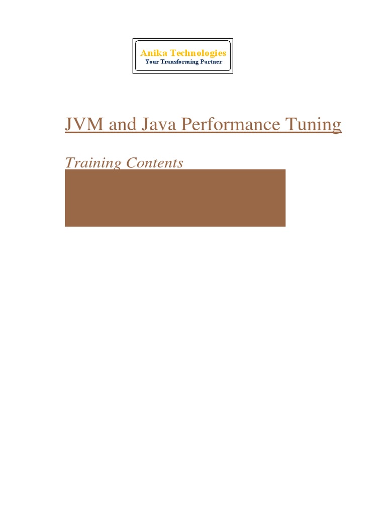 JVM and Java Performance Tuning | PDF | Java Virtual Machine | Java (Programming Language)