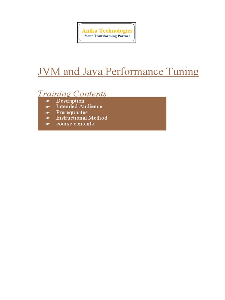 JVM and Java Performance Tuning | PDF | Java Virtual Machine | Java ...