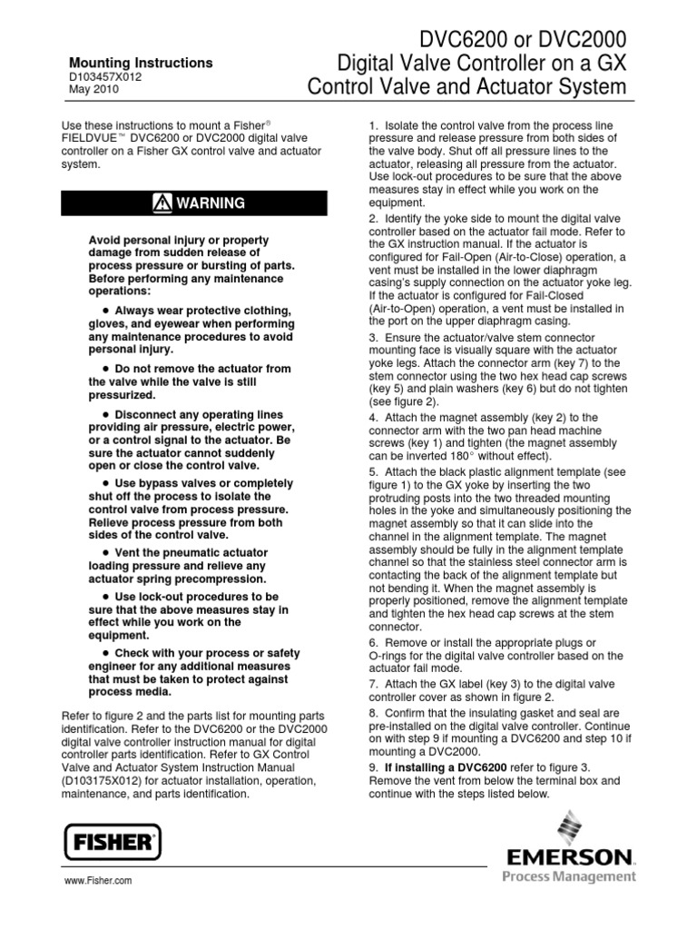 DVC6200 | PDF | Valve | Screw