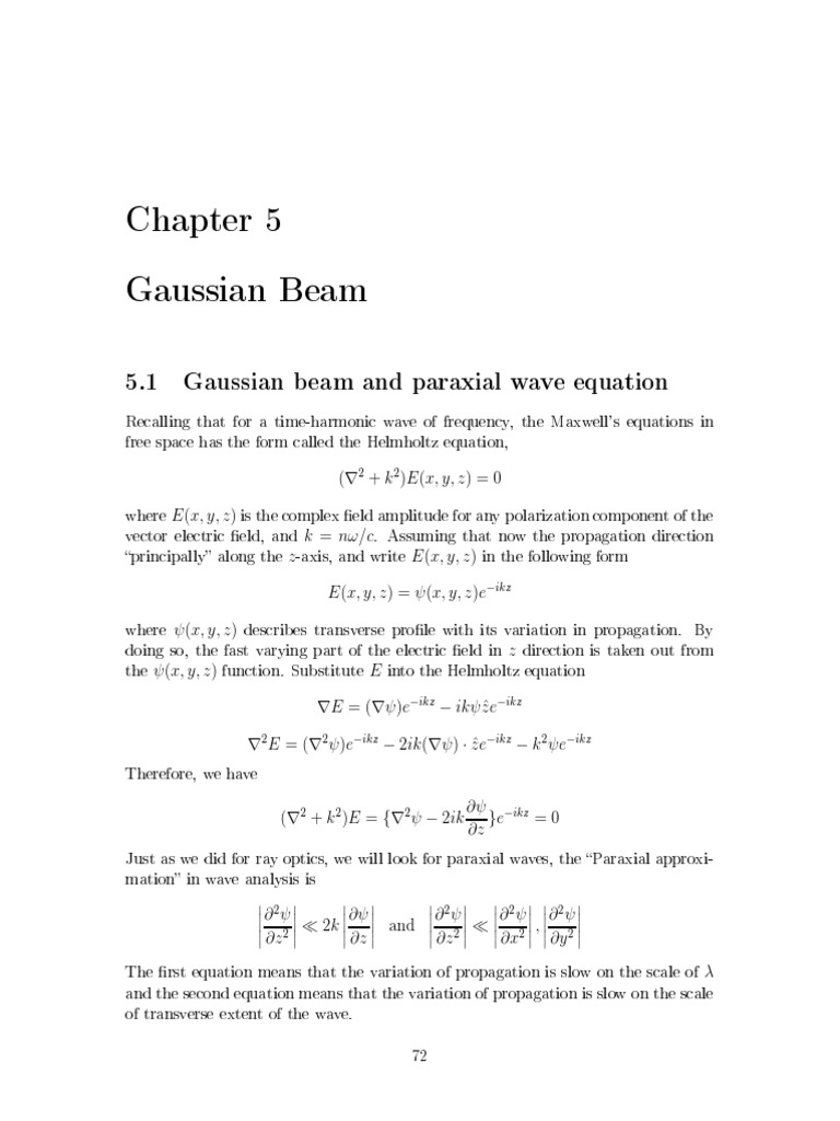 Gaussian Beams | PDF | Periodic Phenomena | Physics