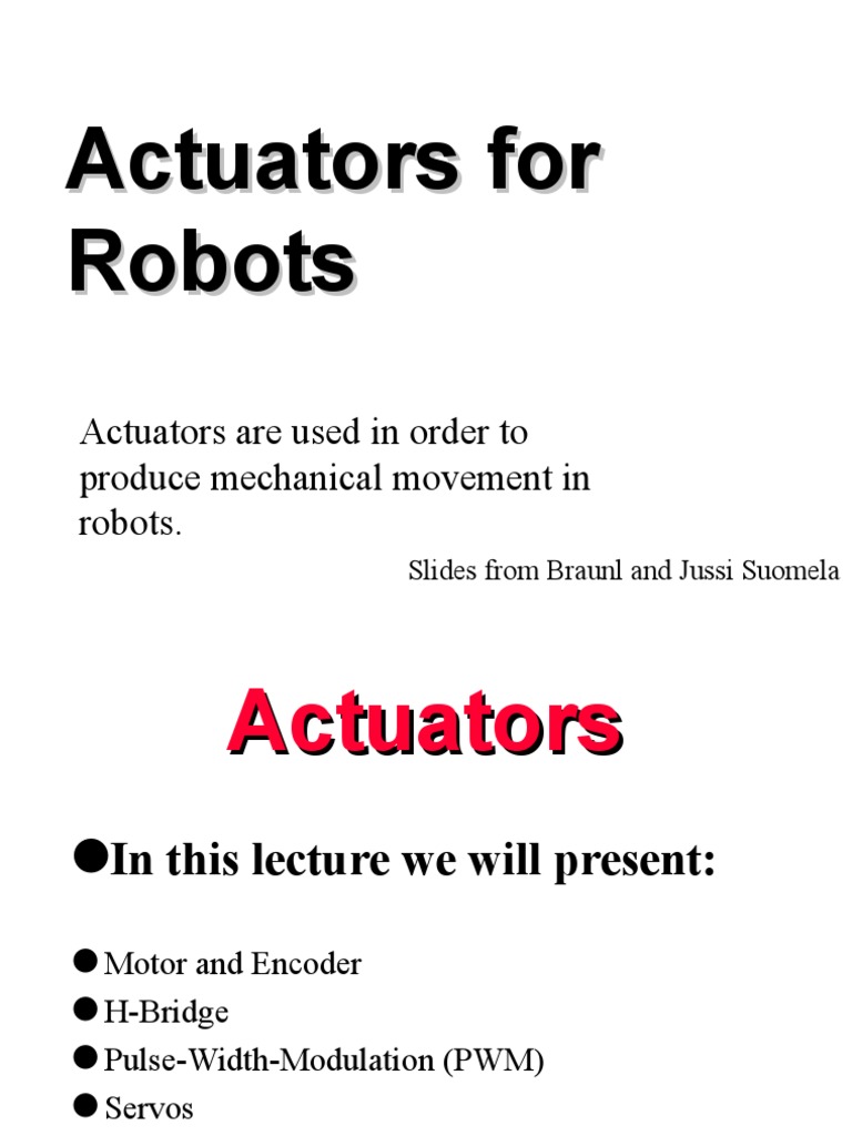 Actuators in Robotics | PDF | Actuator | Servomechanism