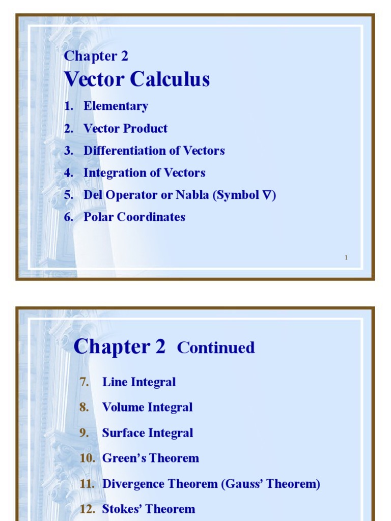 Vector Calculus | PDF | Euclidean Vector | Integral
