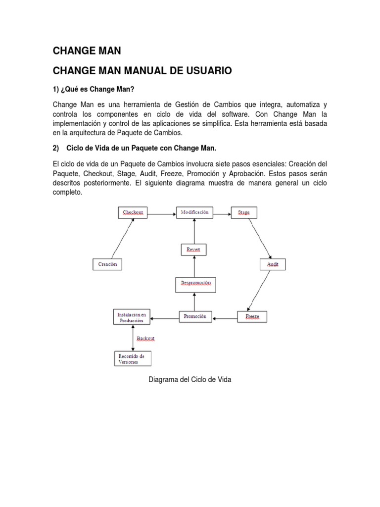 Manual de Usuario de Change Man | PDF | Proceso de desarrollo de ...