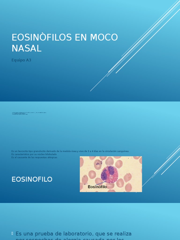 Eosinófilos en Moco Nasal: Estudio y Proceso | PDF | Alergia | Leucocito