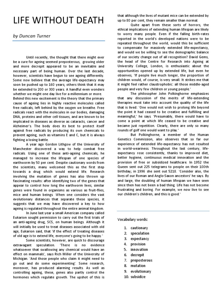 Life Without Death | PDF | Ageing | Radical (Chemistry)