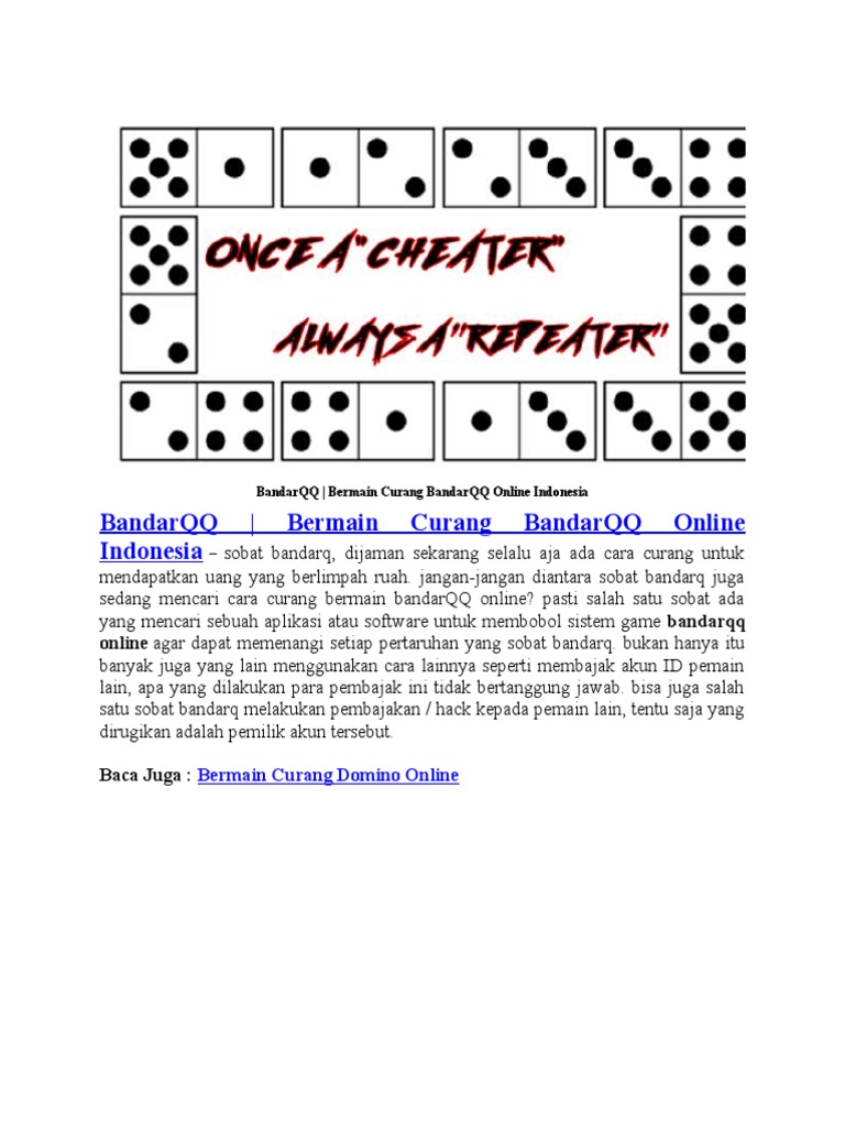 BandarQQ - Bermain Curang BandarQQ Online Indonesia | PDF