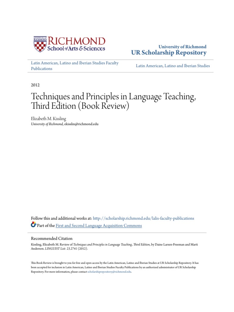 Techniques and Principles in Language Teaching Third Edition | PDF ...