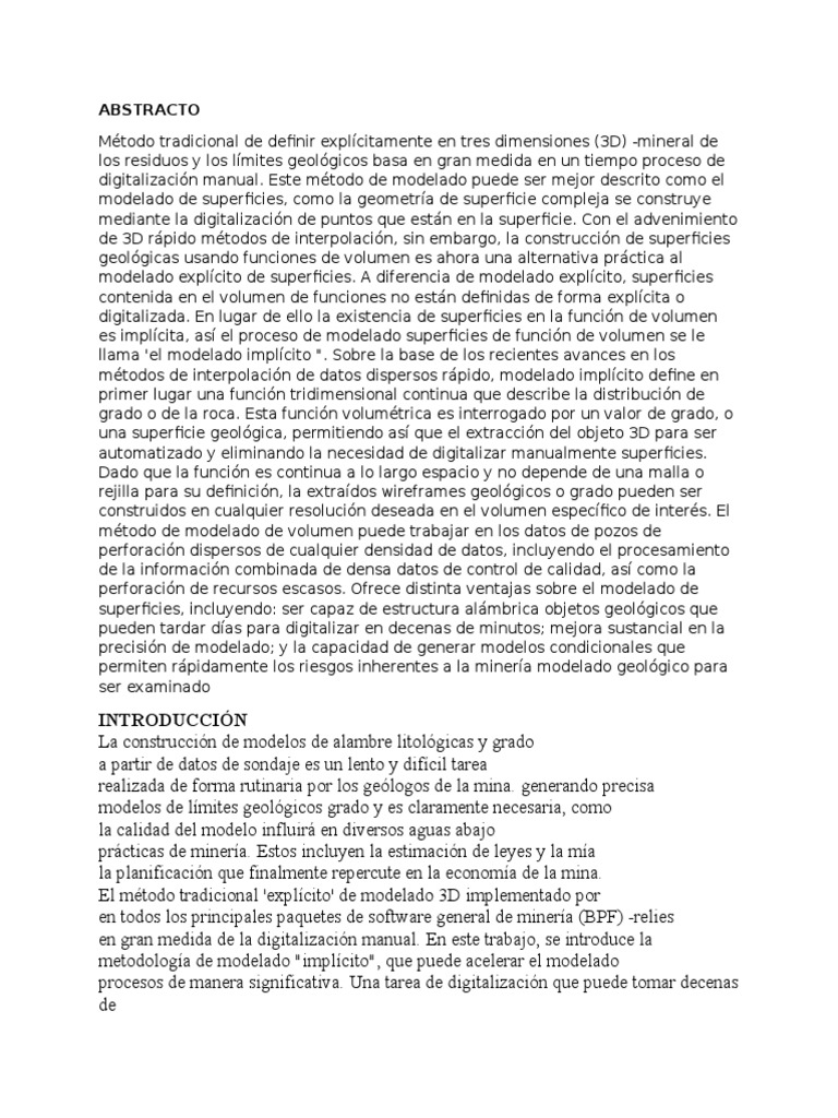 Modelado Geológico 3D: Método Implícito | PDF | Esfera | Sistema coordinado