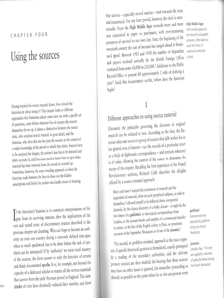 The Pursuit of History - John Tosh With Sean Lang Chapter 4 | PDF