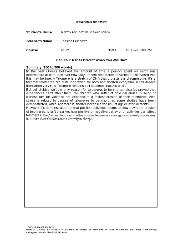 Reading Report | PDF