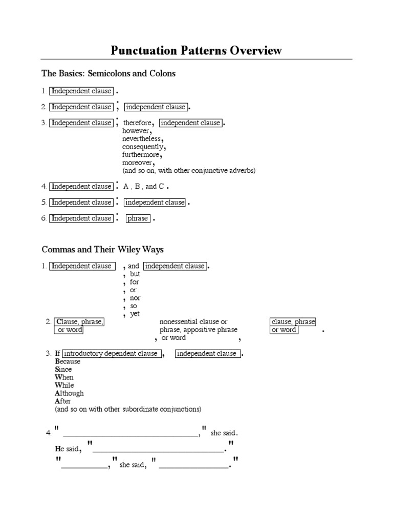Punctuation Punctuation - PatternsPatterns | PDF