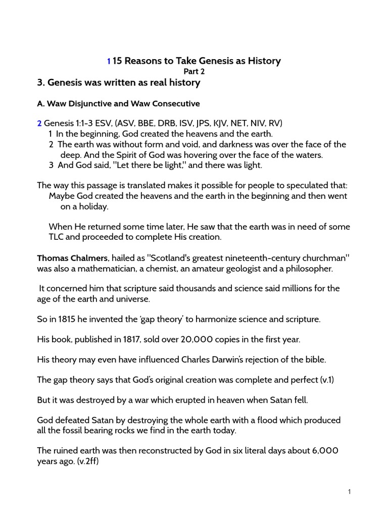 15 Reasons 3a | PDF | Genesis Creation Narrative | Religion And Belief