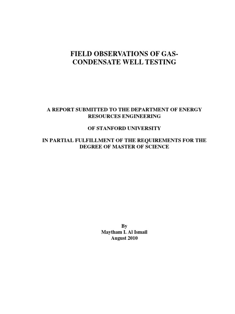 Field Observations of Gas-Condensate Well Testing | PDF | Petroleum ...