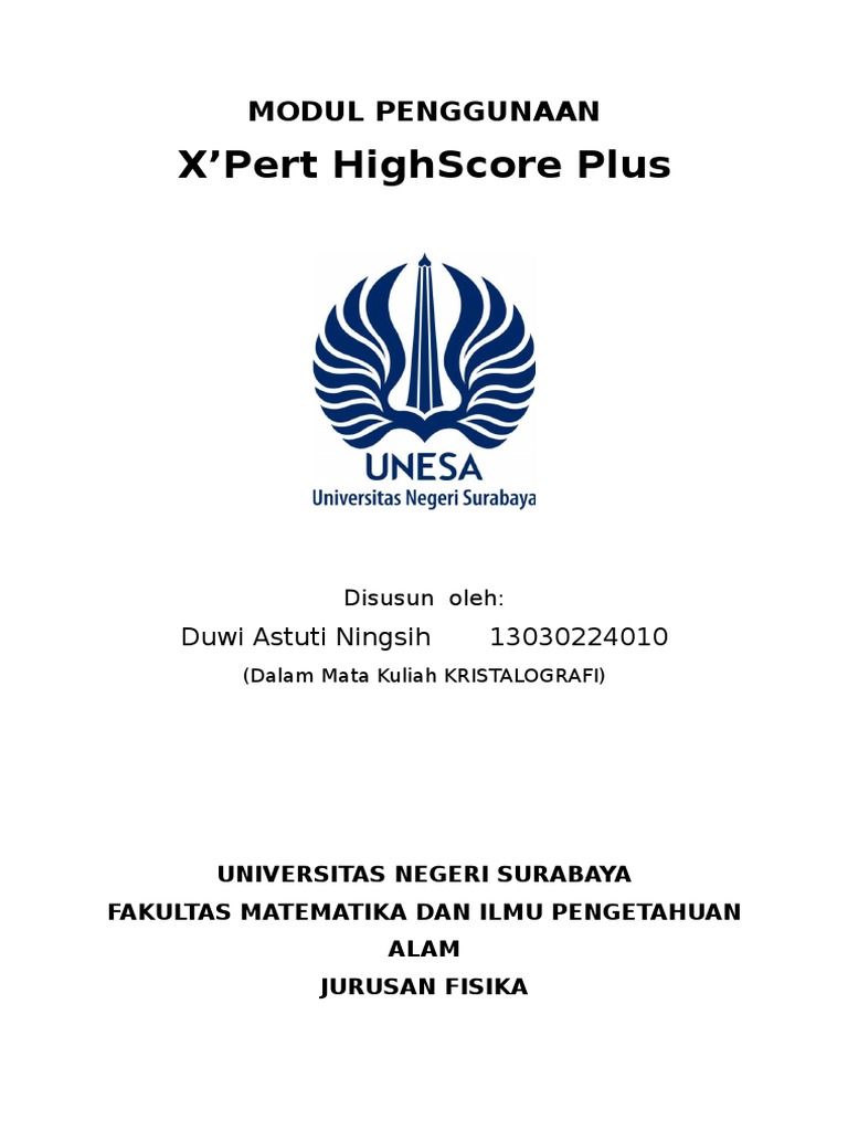MODUL Penggunaan XPert Highscore Plus | PDF
