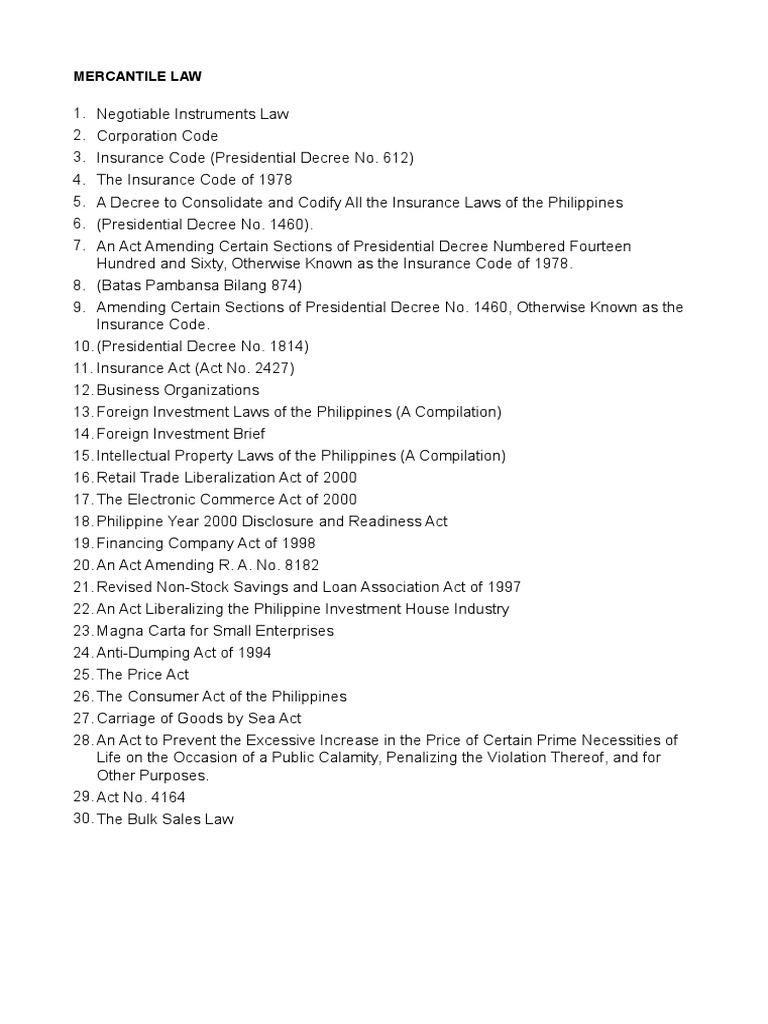 Mercantile Law Pdf Law