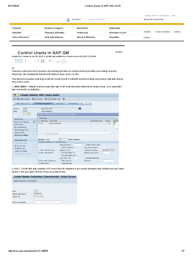 Control Charts in SAP QM | Download Free PDF | Business | Communication