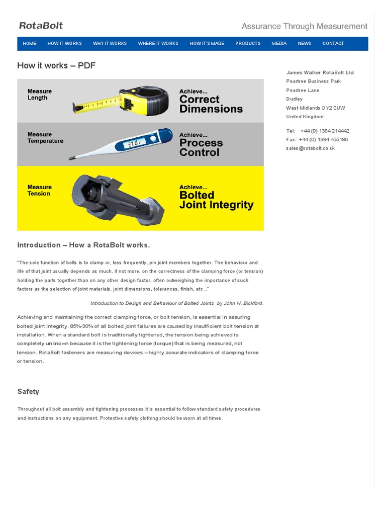 Rota Bolt | PDF | Screw | Manufactured Goods