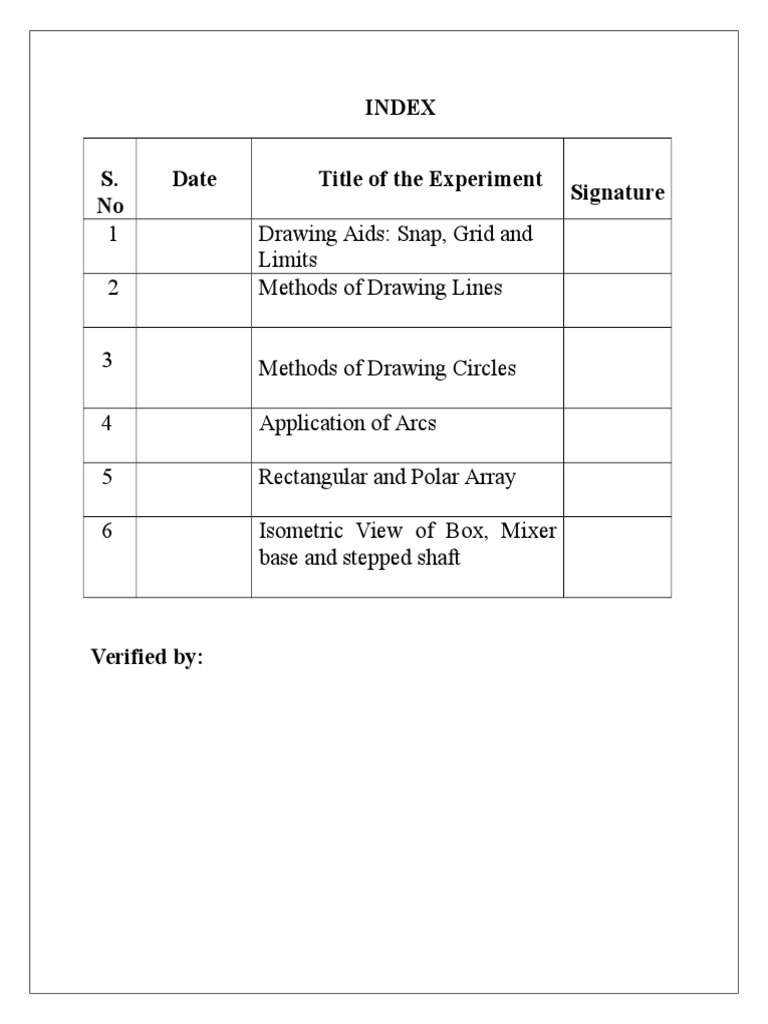 Index S. No Date Title of The Experiment Signature | PDF | Technology & Engineering