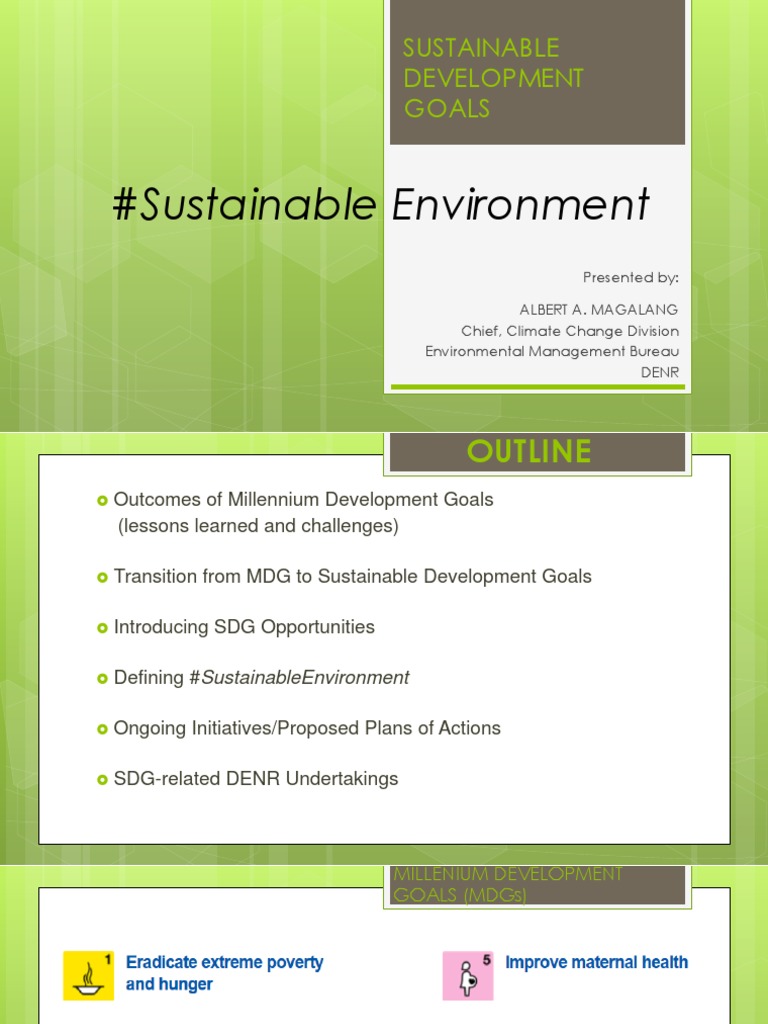 Denr Presentation Sustainable Environment | PDF | Millennium ...