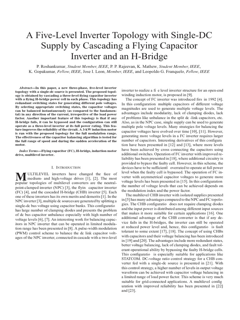 A Five-Level Inverter Topology With Single-DC - TPELS - 2012 | PDF ...
