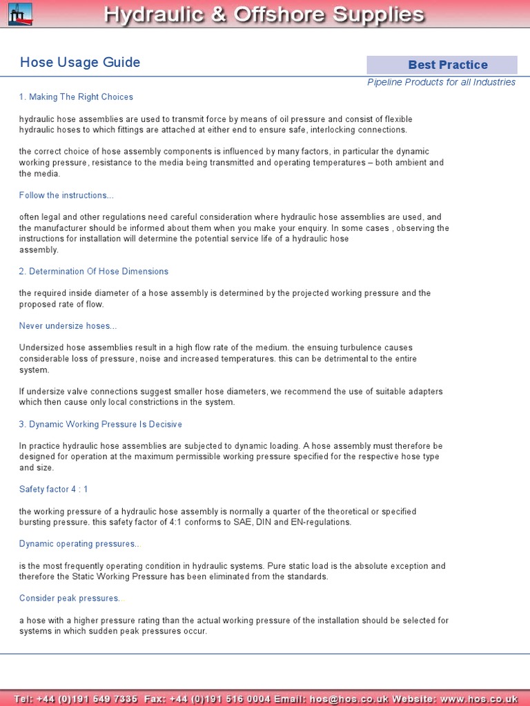 Hose Usage Guide PDF | PDF