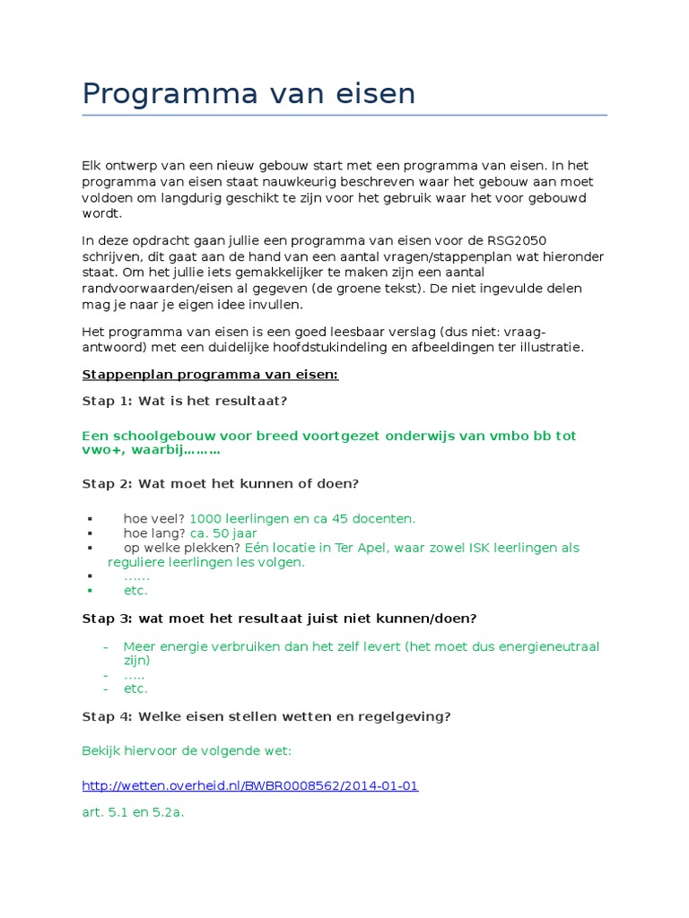 Programma Van Eisen | PDF