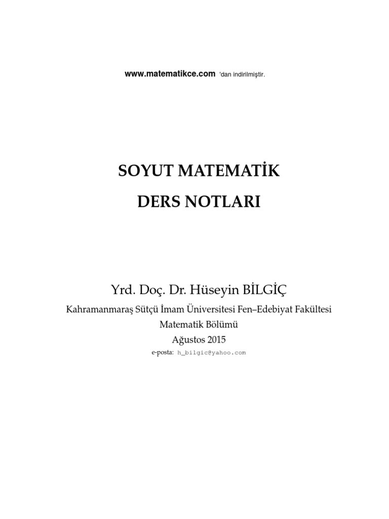 Soyut Matematik Ders Notlari | PDF
