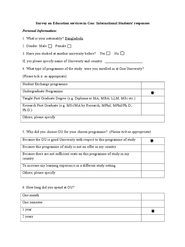 Personal Information:: Survey On Education Services in Goa ...