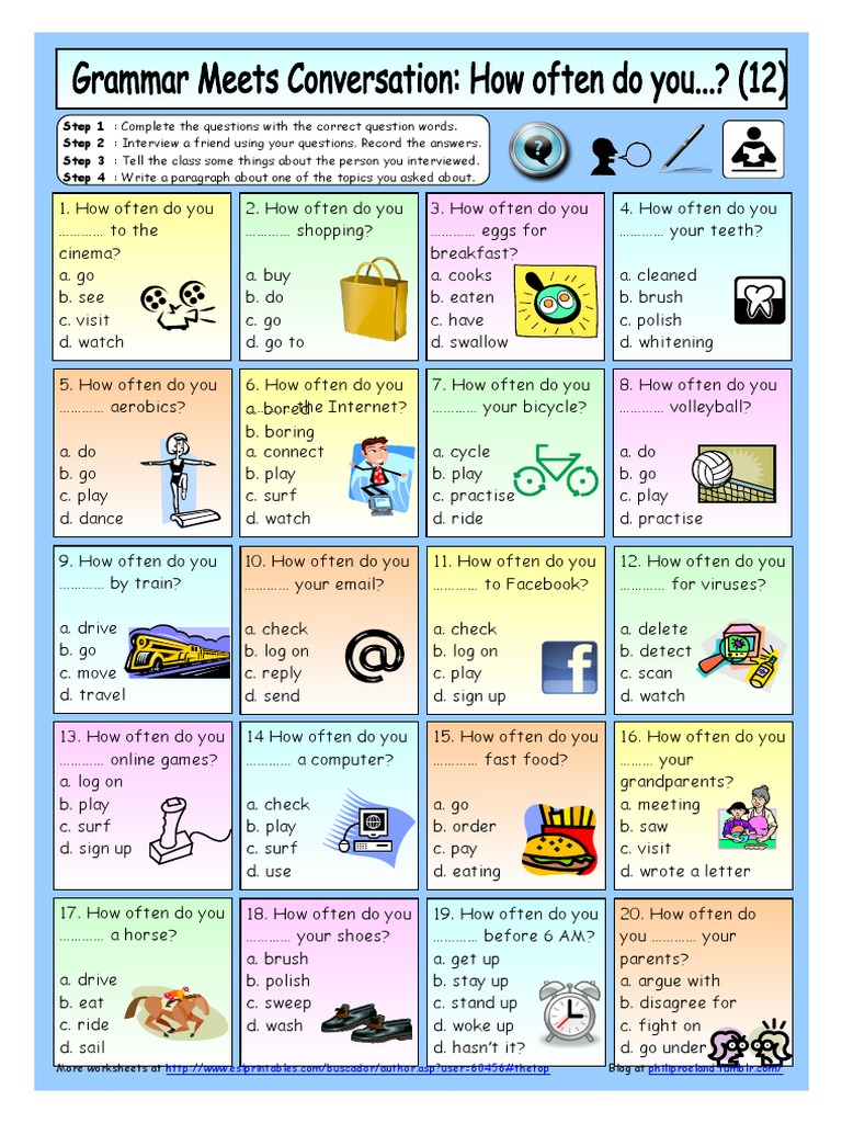 Grammar and Conversation Worksheet | PDF | Cyberspace | Communication
