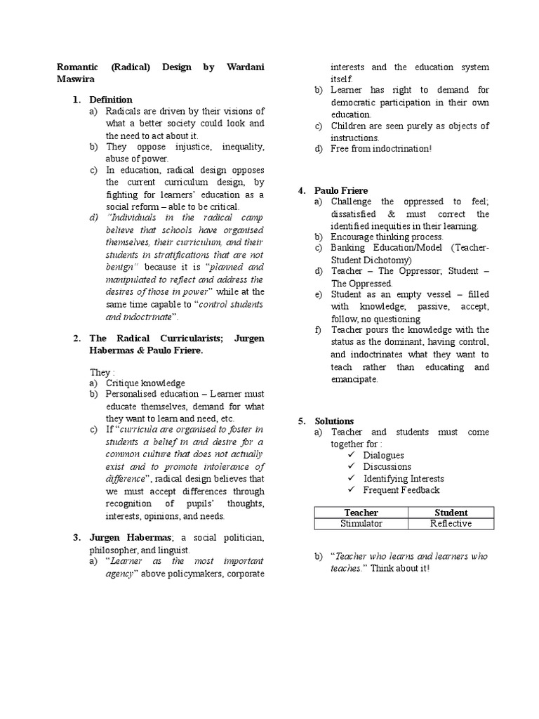 Radical Design in Education Explained | PDF