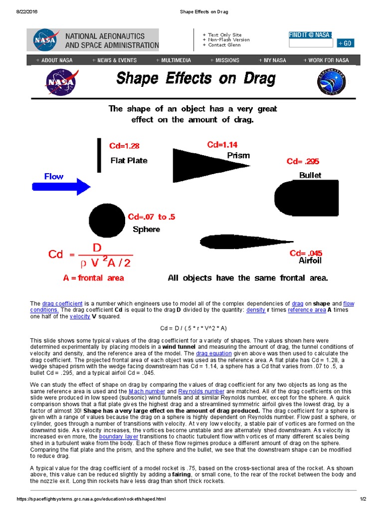 Shape Effects On Drag | PDF | Reynolds Number | Chemical Engineering