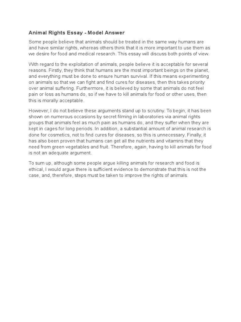 Animal Rights Debate Analysis | PDF | Wellness