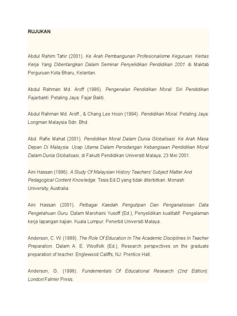 CONTOH RUJUKAN