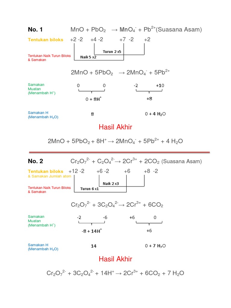 Contoh Soal Penyetaraan Redoks Bag 1 | PDF
