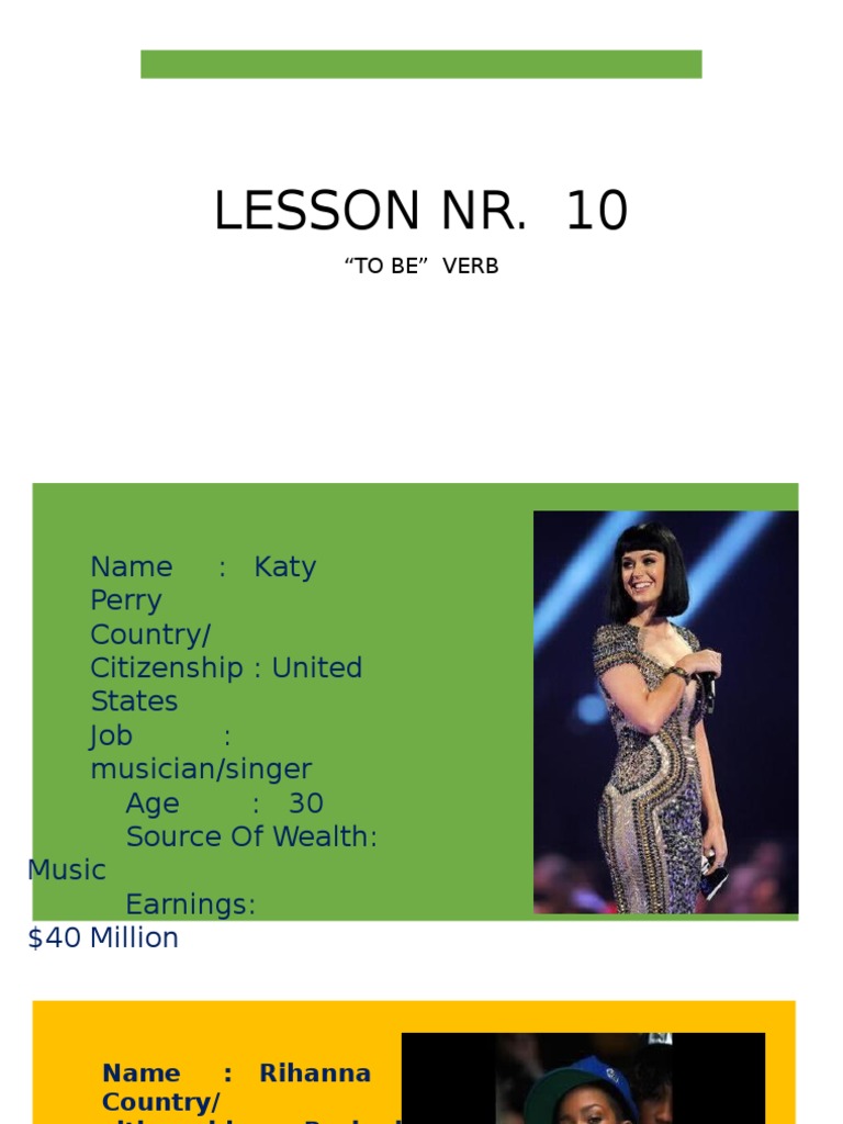 Celebrity Profiles and Verb Usage | PDF | Politics | Art