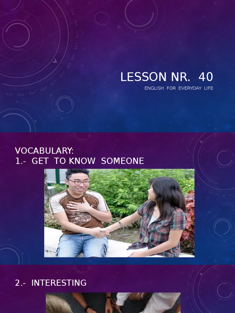 Lesson Nr. 40: English For Everyday Life | PDF