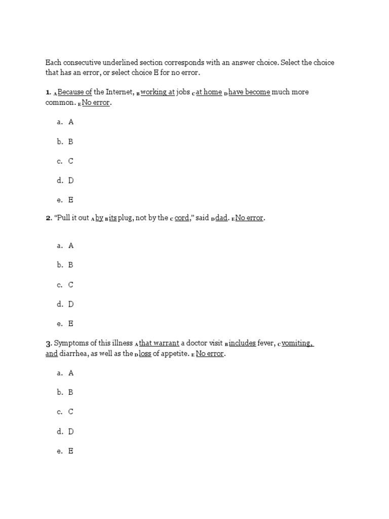 Identifying Errors | PDF | Grammatical Number | Verb