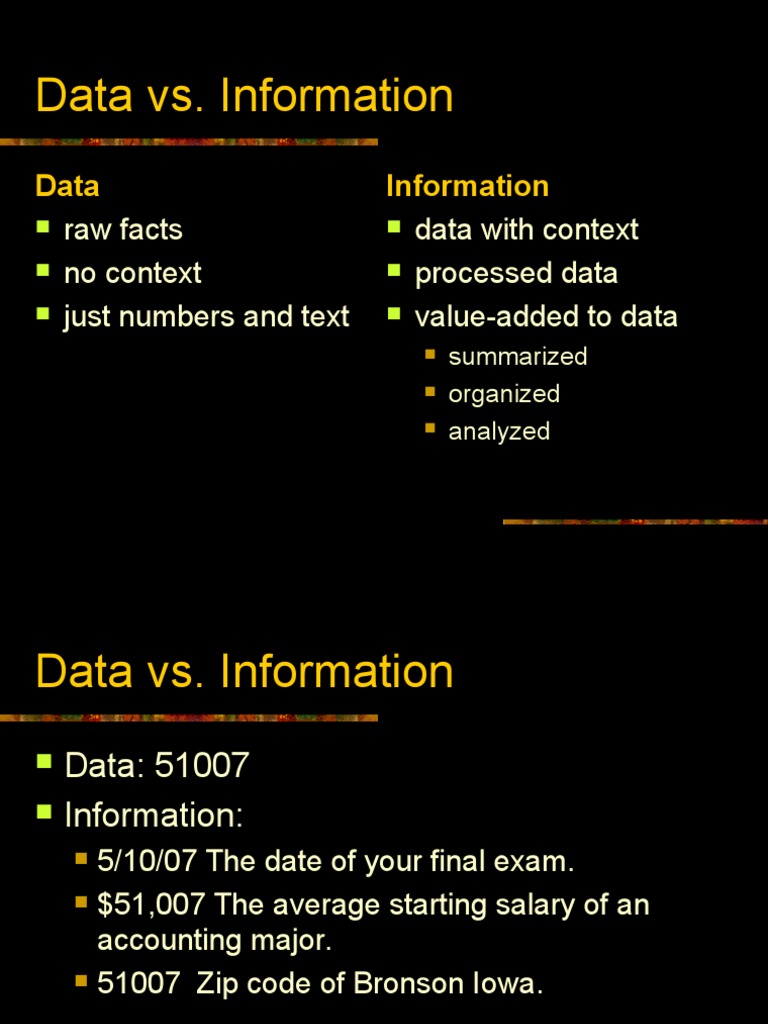 Data vs. Information Explained | PDF | Geographic Information System | Data